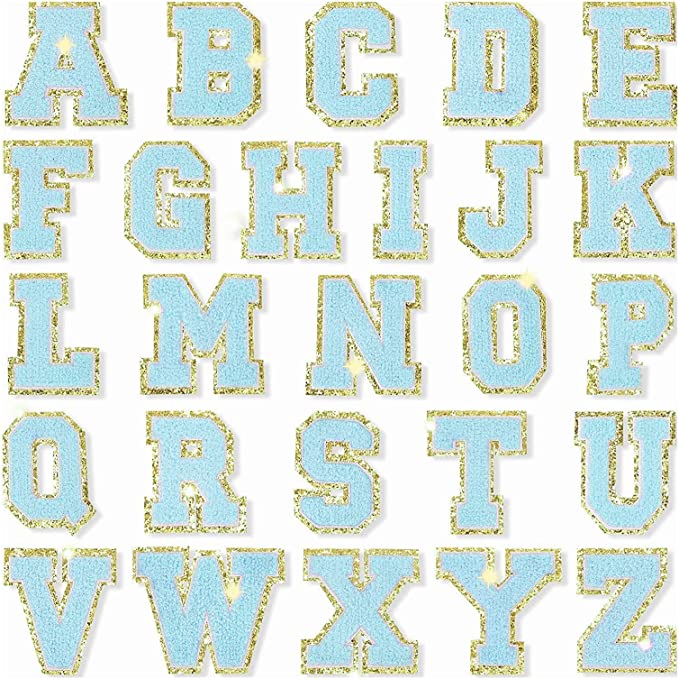Light Blue Letter Patches – LUCO Boutique